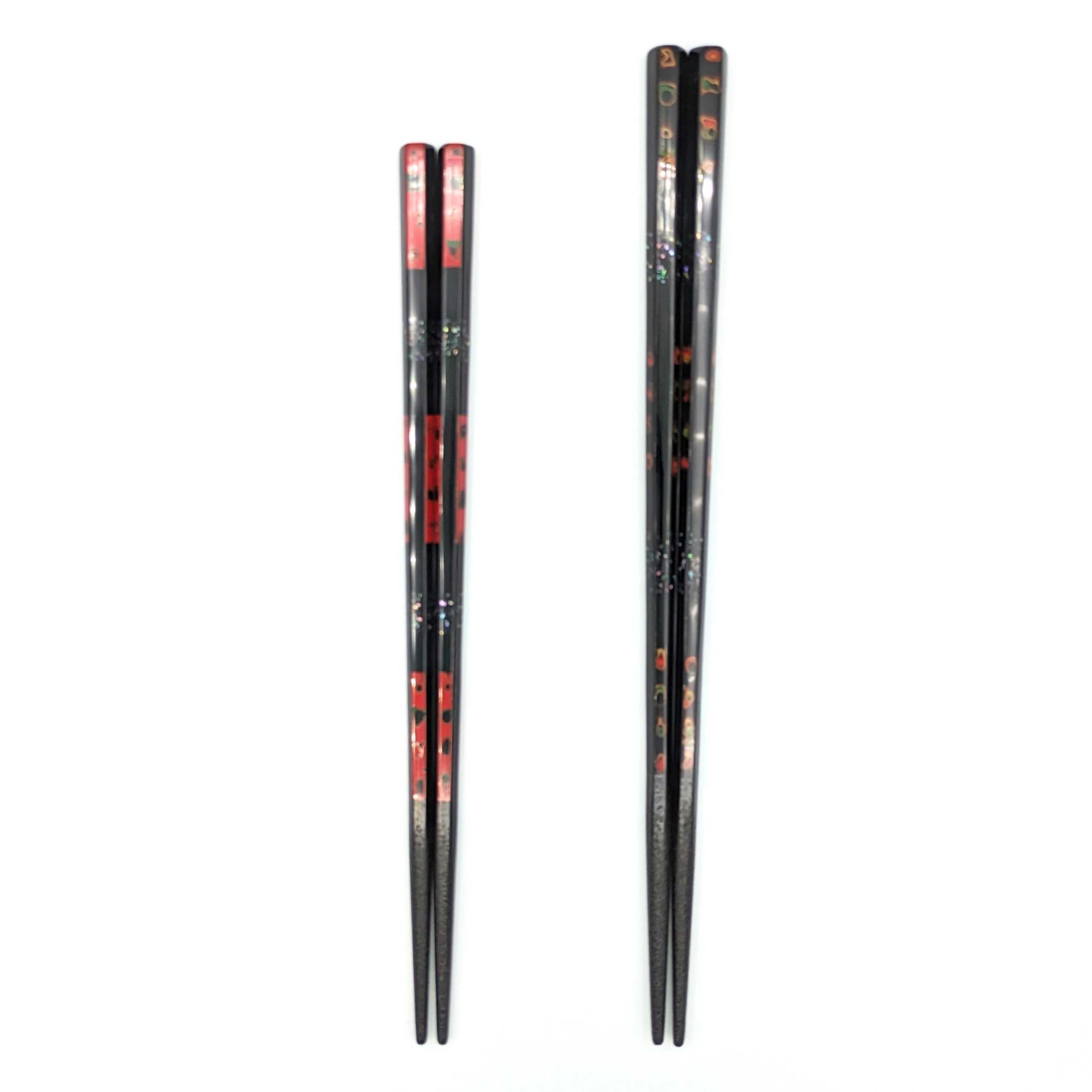Tsugaru-nuri Hexagonal Chopsticks with Alternating Raden & Plain Sides – Ginza Natsuno