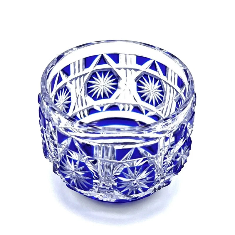 Satsuma Cut Glass Sake Cup with Kagome Pattern – Ginza Natsuno