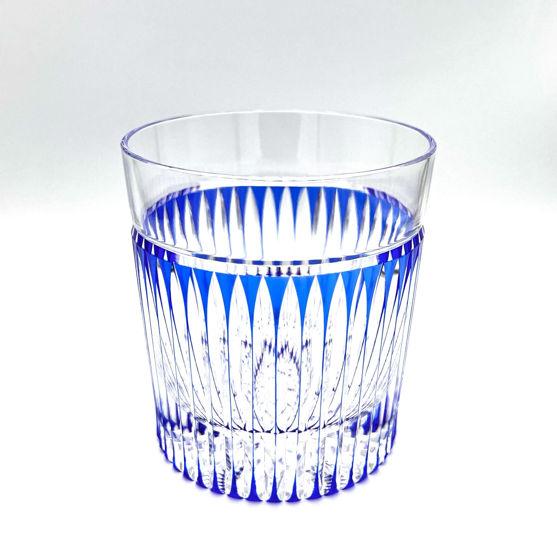 Edo Kiriko Crystal Rock Glass – Stripe Pattern – Ginza Natsuno